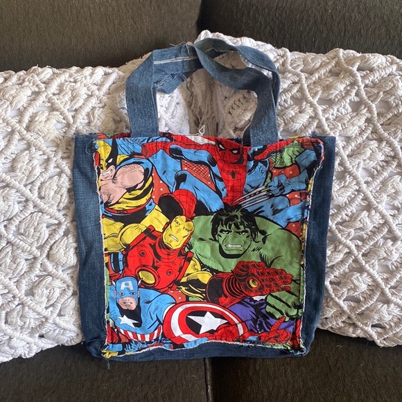 Marvel | Bags | Marvel Superhero Patchwork Bag Purse Handmade ...